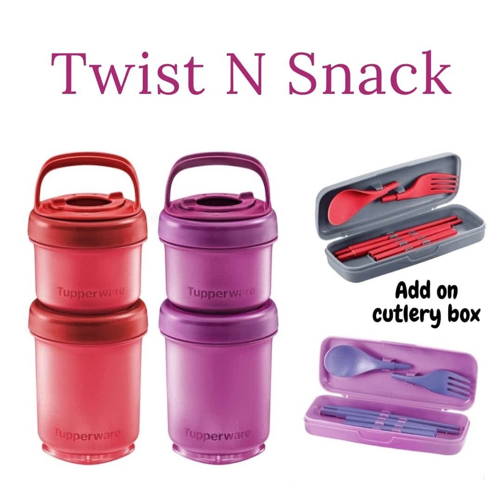 7 types: Tupperware Twist N Snack 200ml + 350ml Food container (pack ...