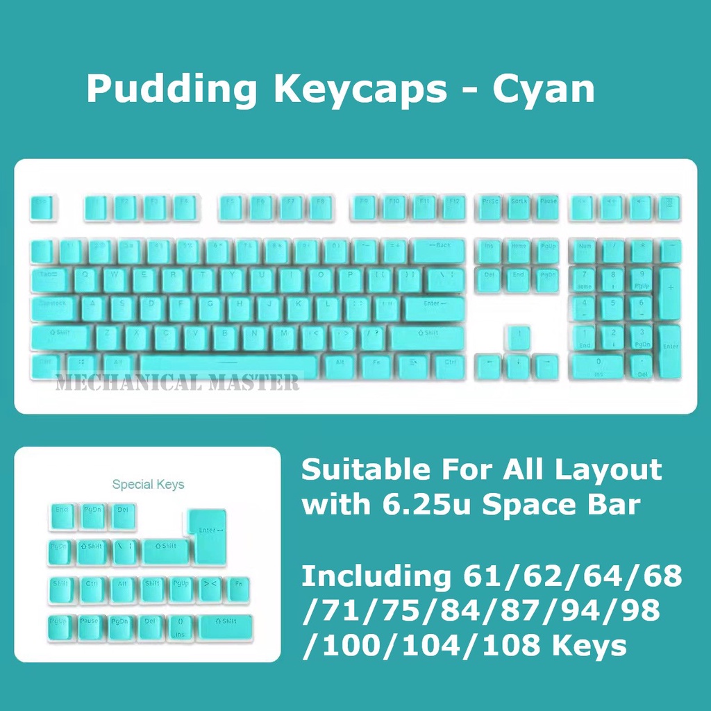 Pudding Keycaps PBT Double Shot Injection Keycap Mechanical Keyboard ...