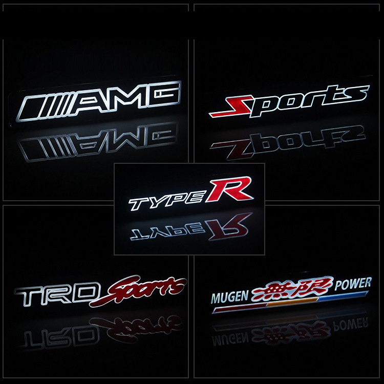 LED emblem Front grille light logo TRD SPORTS AMG MUGEN TYPE R for ...