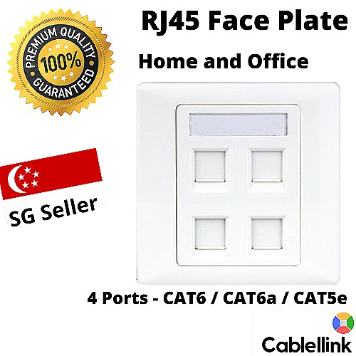 CAT6 Faceplate RJ45 - 4 Port | Shopee Singapore