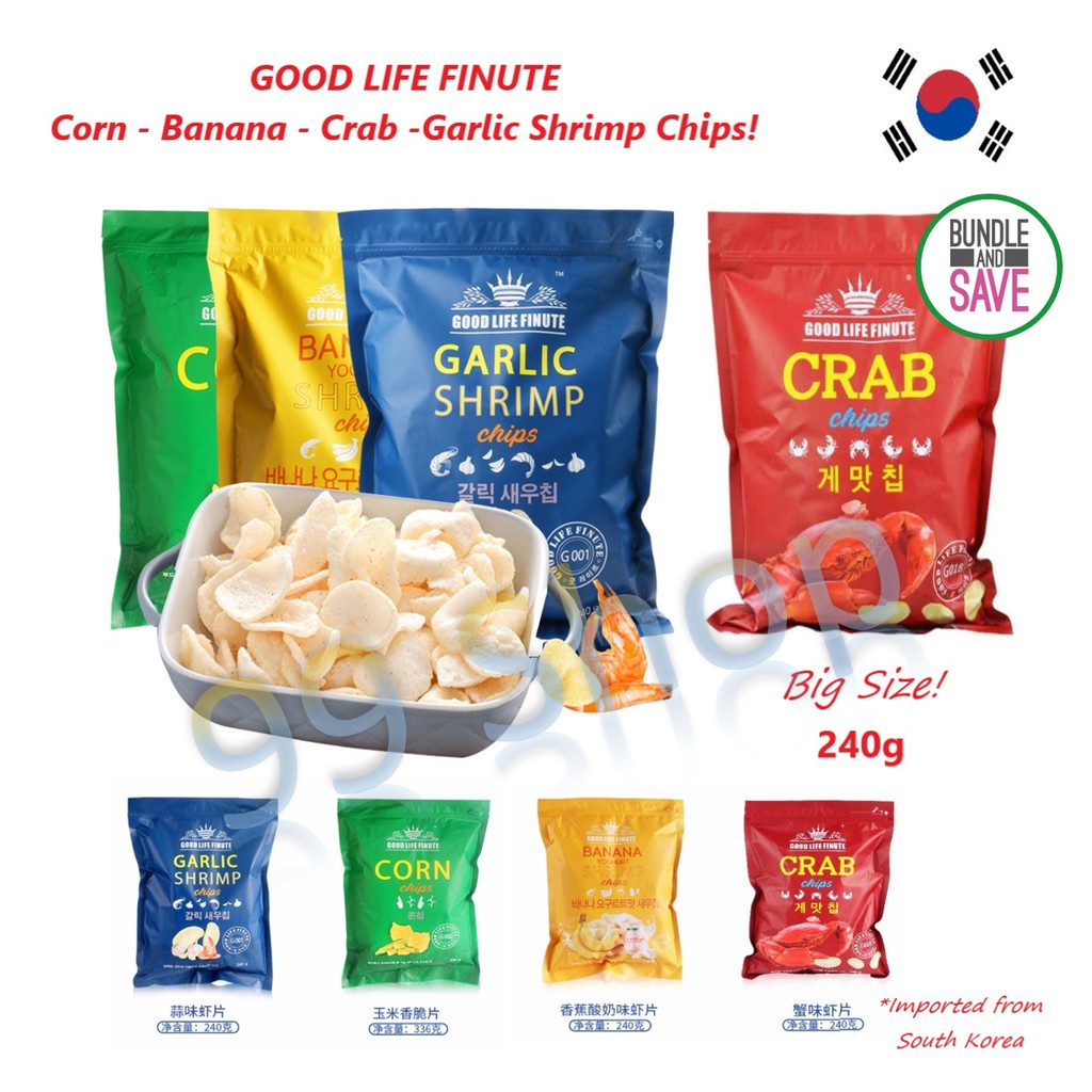 Good Life Finute Shrimp Chips Garlic Crab Wasabi 82g from Korea 🇰🇷 ...