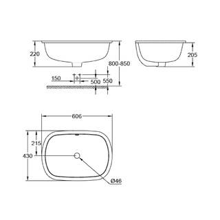 GROHE | 39125001 Eurosmart Wash Basin Under-Counter 60m | White Under ...