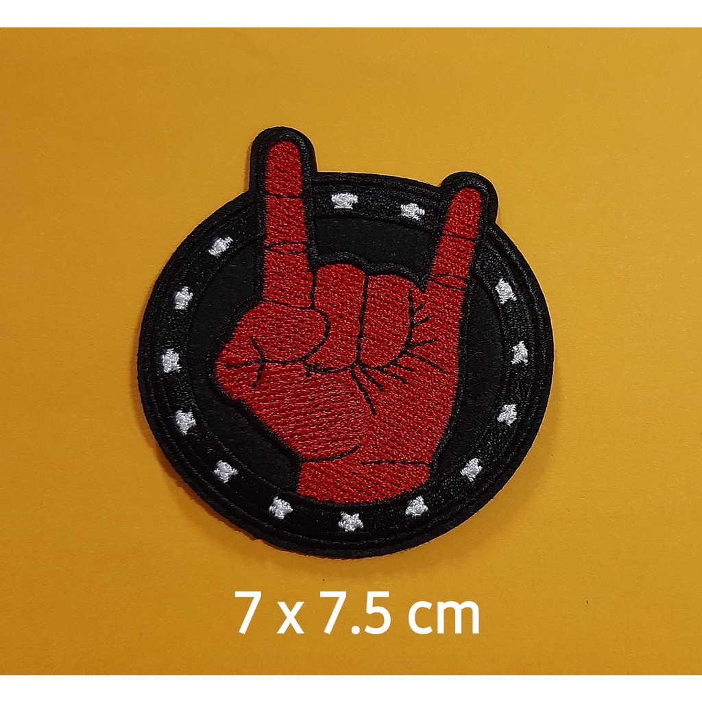 Hand Sign Iron On Patch Handsign Scrapbook Embroidery Rapper Hip Hop ...