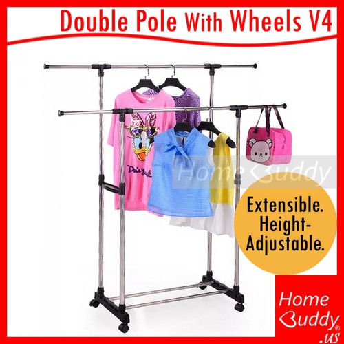★SG★ Clothes drying rack. Laundry rack. Garment Rack: Double Pole ...