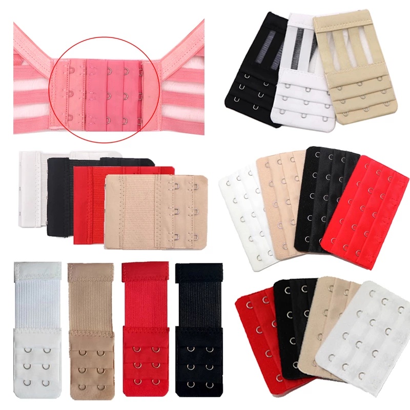 Women Adjustable Stretchy Bra Extender Hook / 3 Rows 2/3/4 Hooks ...
