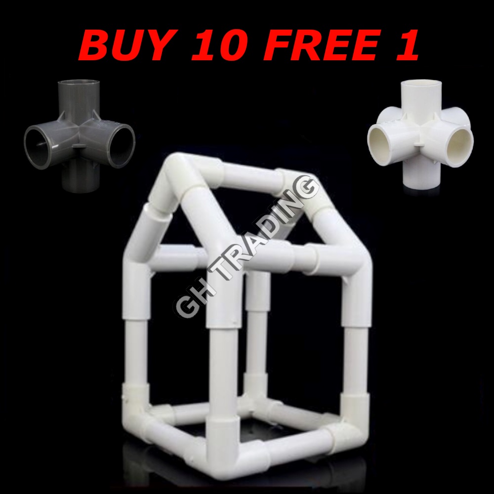 DIY PVC Wiring Pipe Connector Joint Fitting Connector Conduit Pipe PVC ...