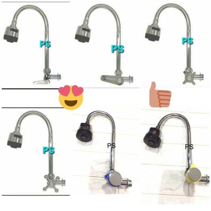 Flexible On Off Goose Neck Wall Faucet - Kitchen Sink Faucet - Good ...