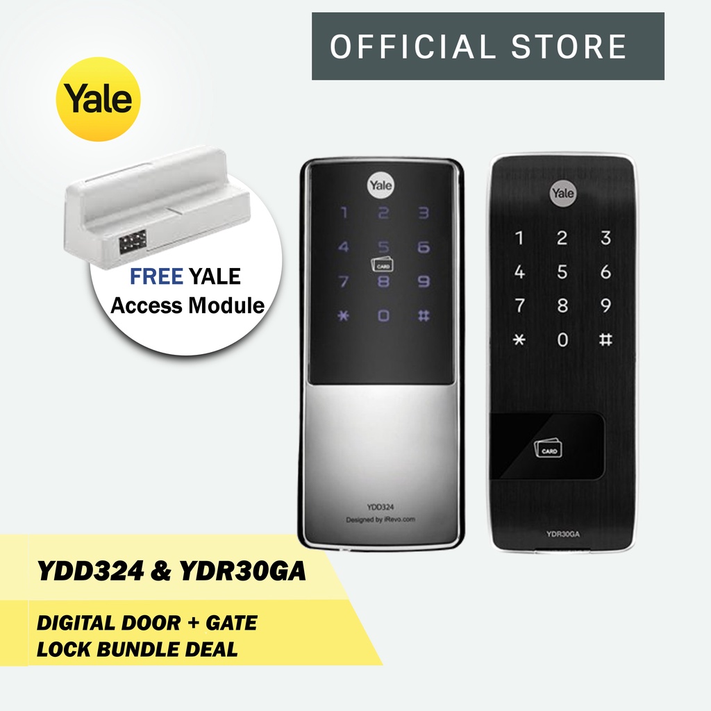 Yale YDR30GA Gate & YDD324 Door Digital Lock Bundle (FREE Yale Connect ...