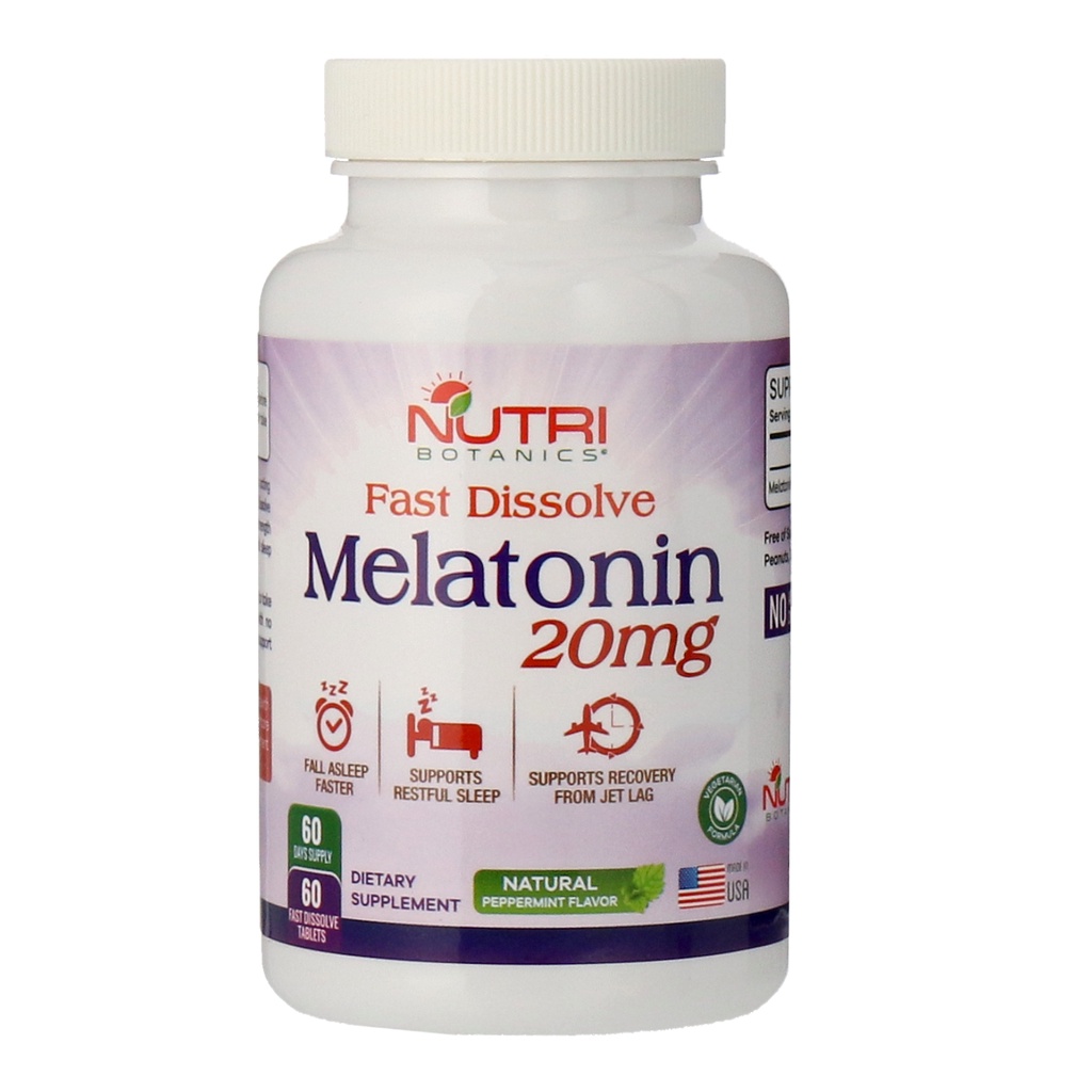 Nutri Botanics Melatonin 20mg Fast Dissolve Tablet - Sleep Supplement ...