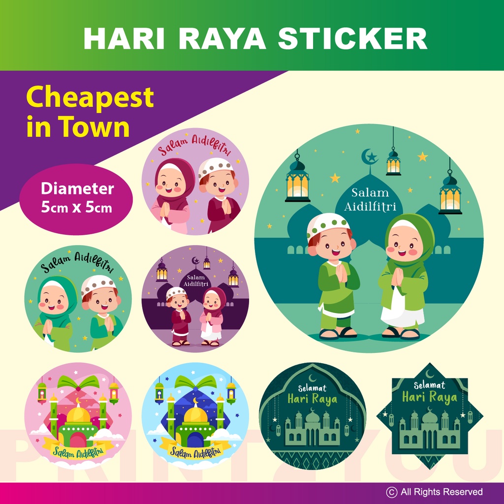 [100PCS] Hari Raya Stickers, Mirrorkote Sticker | Shopee Singapore