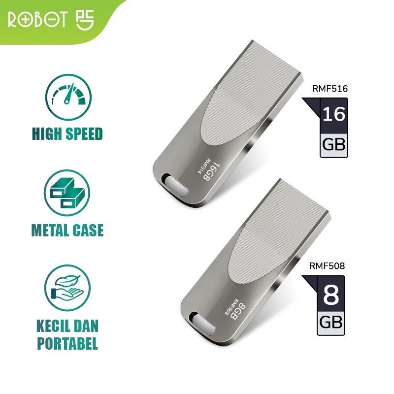 Robot USB Flashdisk RMF508 8gb/RMF516 16gb All Metal High Speed Small And Portable Compatible ...