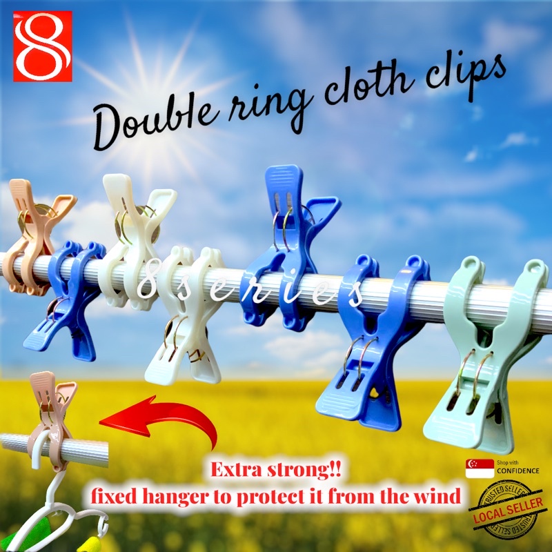 Double ring extra strong plastic cloth clips ( assorted colour ...