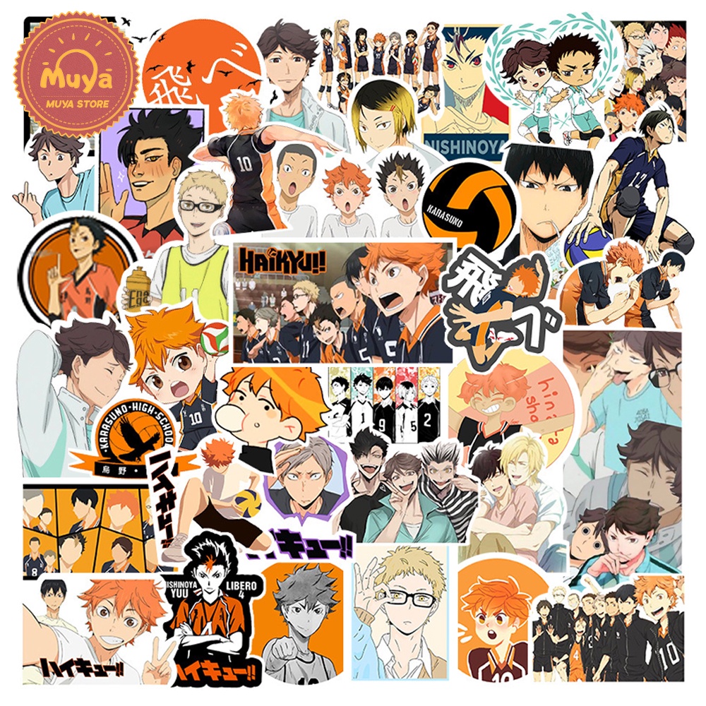 MUYA 100pcs Haikyuu Anime Stickers for Kids Waterproof Japan Cartoon ...