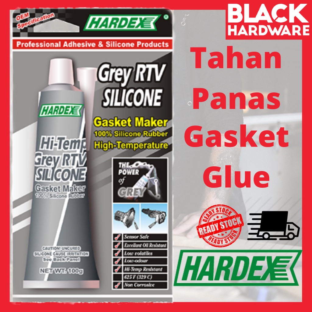 Black Hardware Hardex Grey RTV Silicone Rubber Wood Metal Gum Gam Glue ...