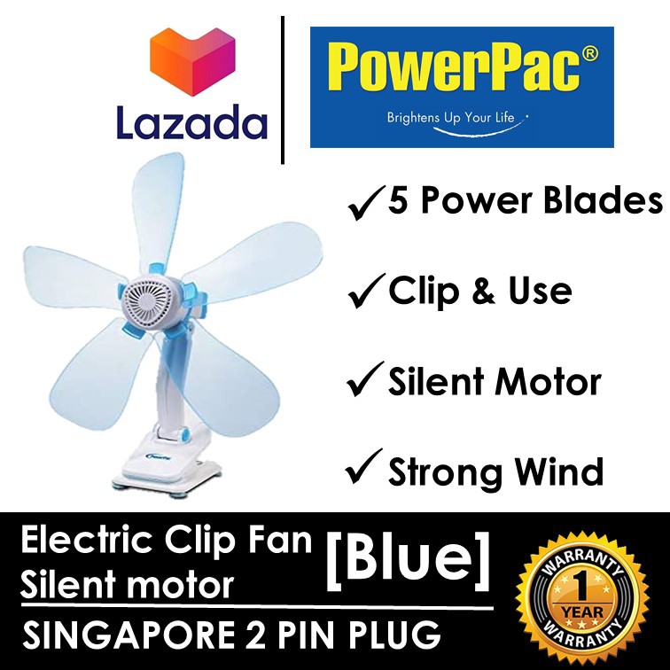 PowerPac Electric Mini Clip Fan with Silent motor (PPC603) | Shopee ...