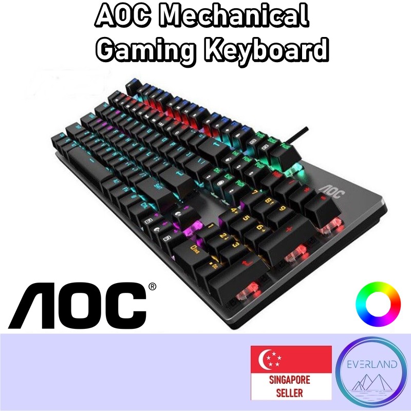 ⭐SG SELLER⭐AOC Mechanical Switch Gaming Keyboard/ Blue Switch Full RGB ...