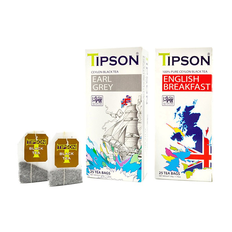 [3 boxes] Tipson Classics Ceylon Tea 25 Tea Bags (English Breakfast/Earl Grey) | Shopee Singapore