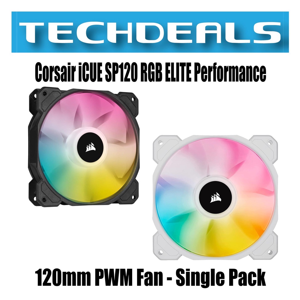 Corsair iCUE SP120 RGB ELITE Performance 120mm PWM Fan - Single Pack ...