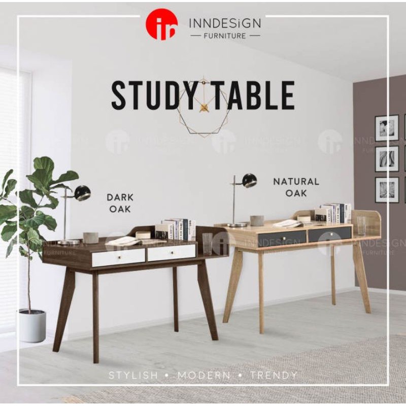 4FT STUDY TABLE WITH DRAWERS (FREE DELIVERY AND INSTALLATION) | Shopee ...