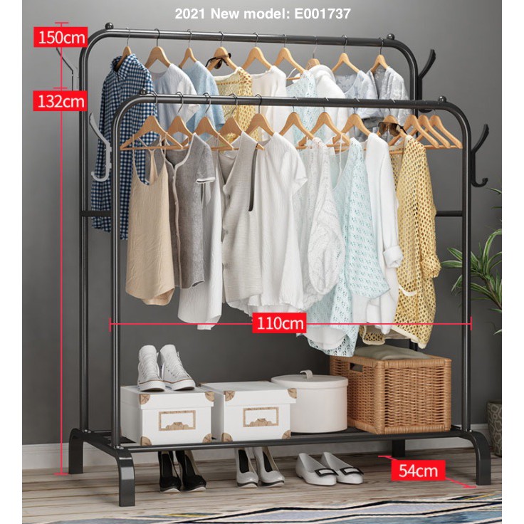 Easyhome.sg E00 Movable Clothes Rack/ Laundry Hanger Closet Wardrobe ...