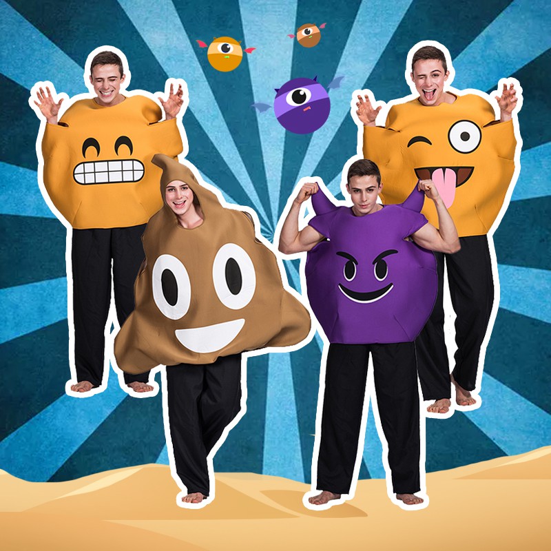 Ready Stock Adult Emoji Costume Masquerade Christmas Party Halloween ...