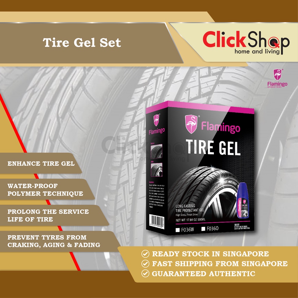 Flamingo Tire Gel Set 500ML Tire Protectant Gel Waterbase Silicone base ...