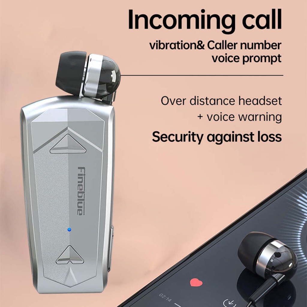 K52 Bluetooth Headset Stereo Retractable Bluetooth V4.0 Earpiece in-Ear ...