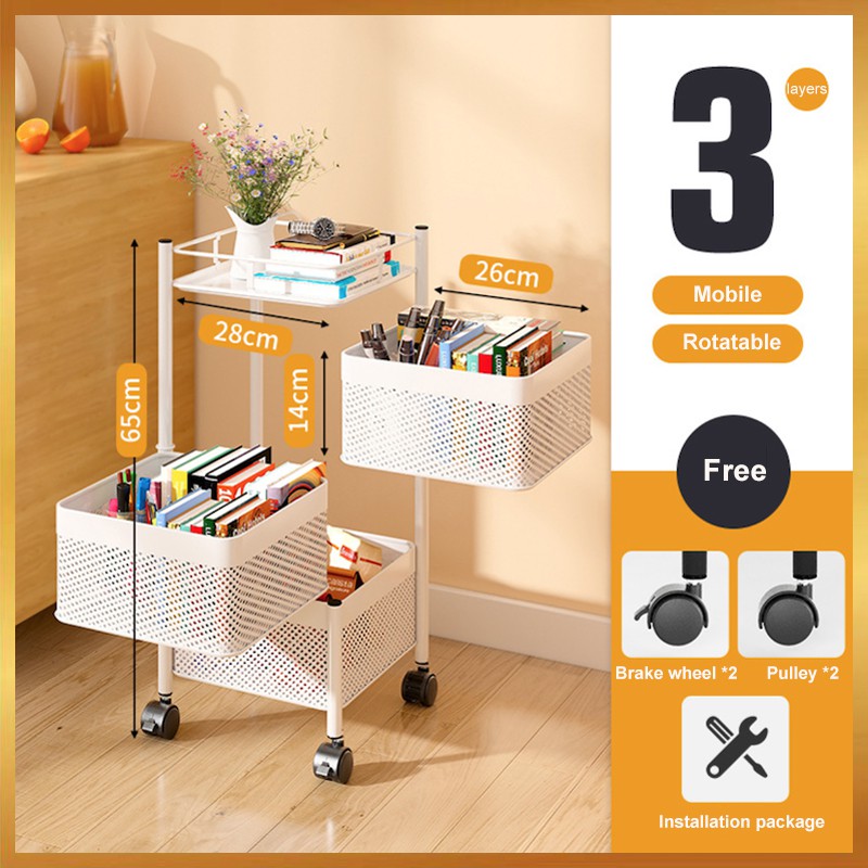 [SG Ready Stocks]Folding Storage Rack with Wheel Movable for Kitchen ...