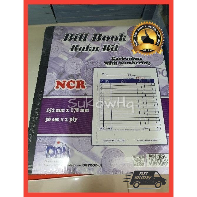 2 PLY Bill Book Receipt Book / Invoice / Cash Bill/ Buku Resit ...
