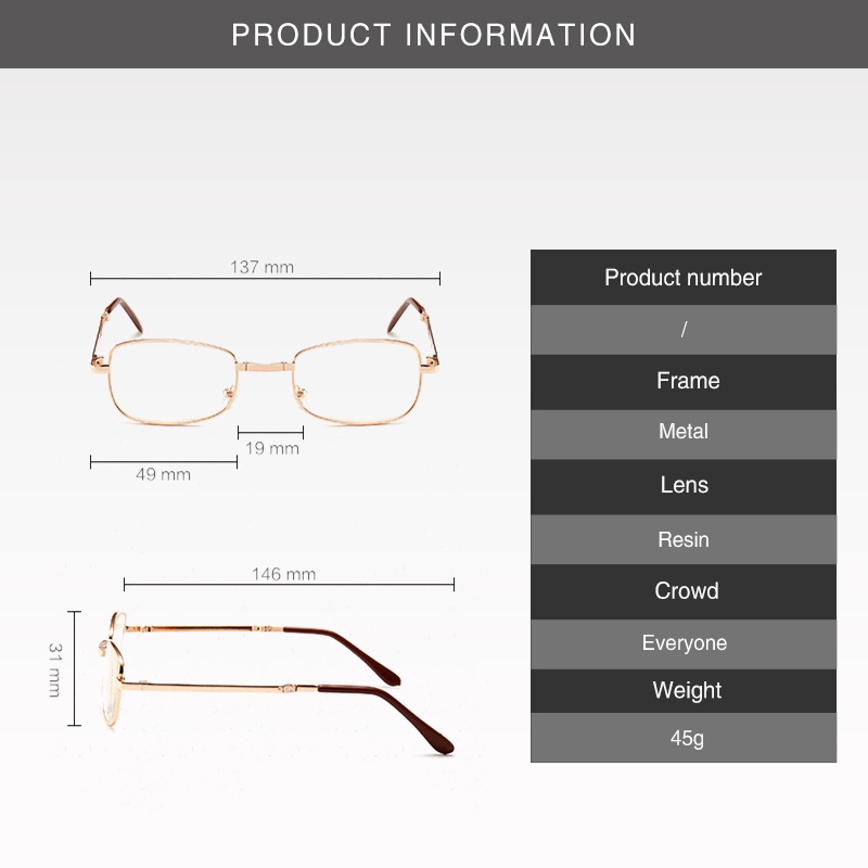 1 Pair of Fashionable and Portable Foldable Elderly Glasses with ...