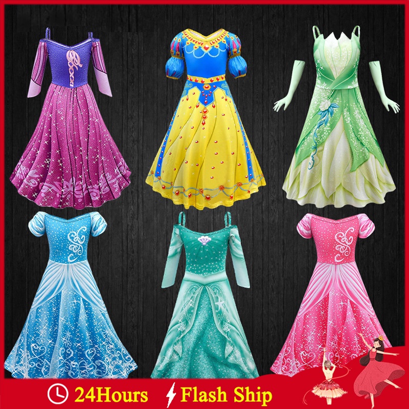 Girls Jasmine Cosplay Halloween Children Princess Dress Girls ...