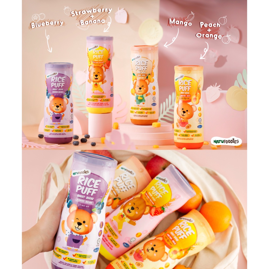 Natufoodies Rice Puffs (8 Months +) (60G) (Halal) | Shopee Singapore