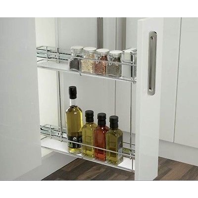 2 Layer Stainless Spice Rack / Condiments Bottle Pull Out Basket for ...