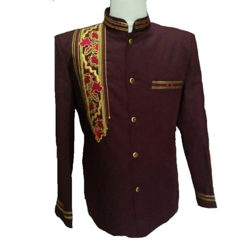 MERAH Jasko Maroon Embroidery surban batik Motifs Typical jasco tasik ...