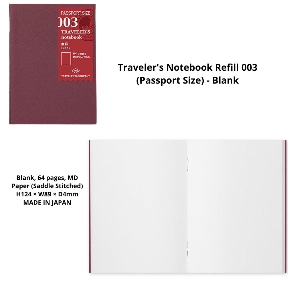 TRAVELER'S notebook Refill, Passport Size, Lined / Grid / Blank, High ...