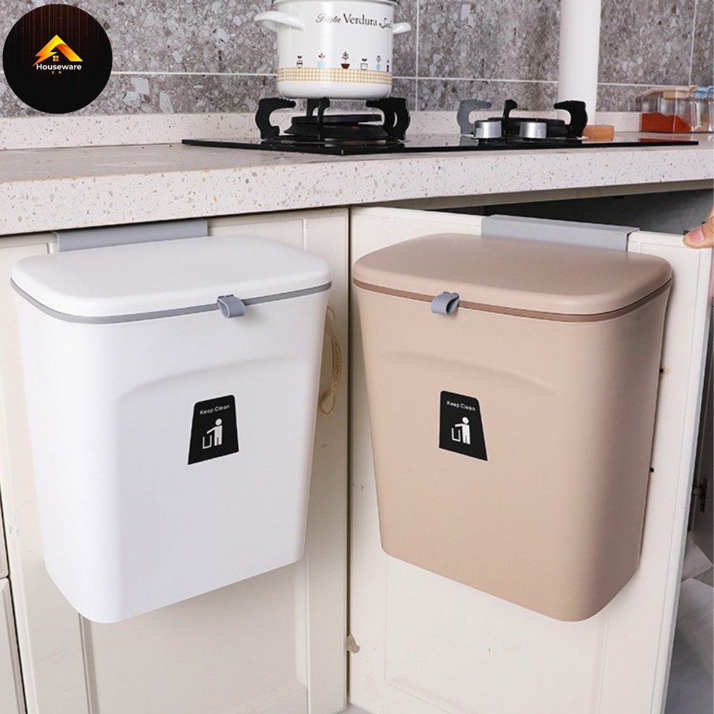 Kitchen Hanging Dustbin Wall Mounted Rubbish Bin 9L Trash Garbage Waste ...