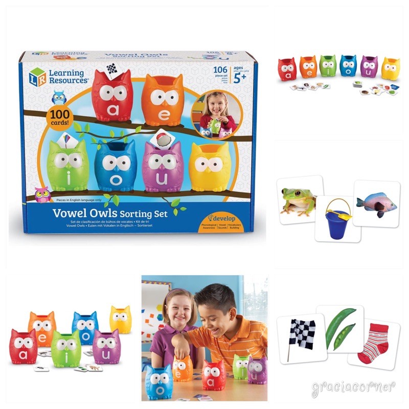 Learning Resources Vowel Owls Sorting Set | Shopee Singapore