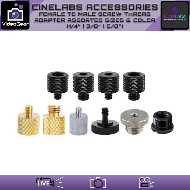 CineLabs Assorted Female to Male Screw Thread Adapter FM01 to FM10 — (1 ...