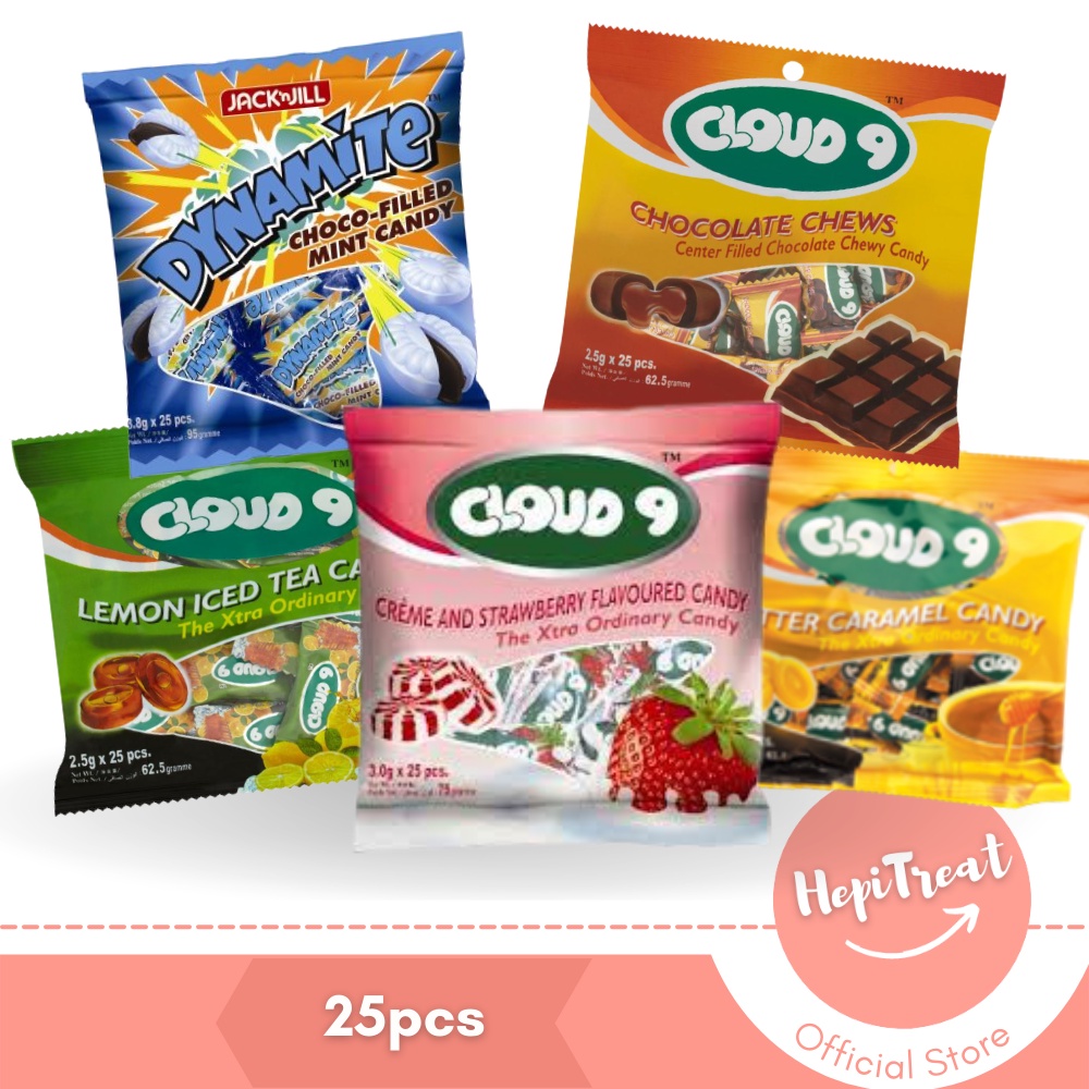 Cloud 9 Candy Gula-gula Cloud 9 Chocolate Chew / Butter Caramel / Lemon Ice Tea / Creme ...