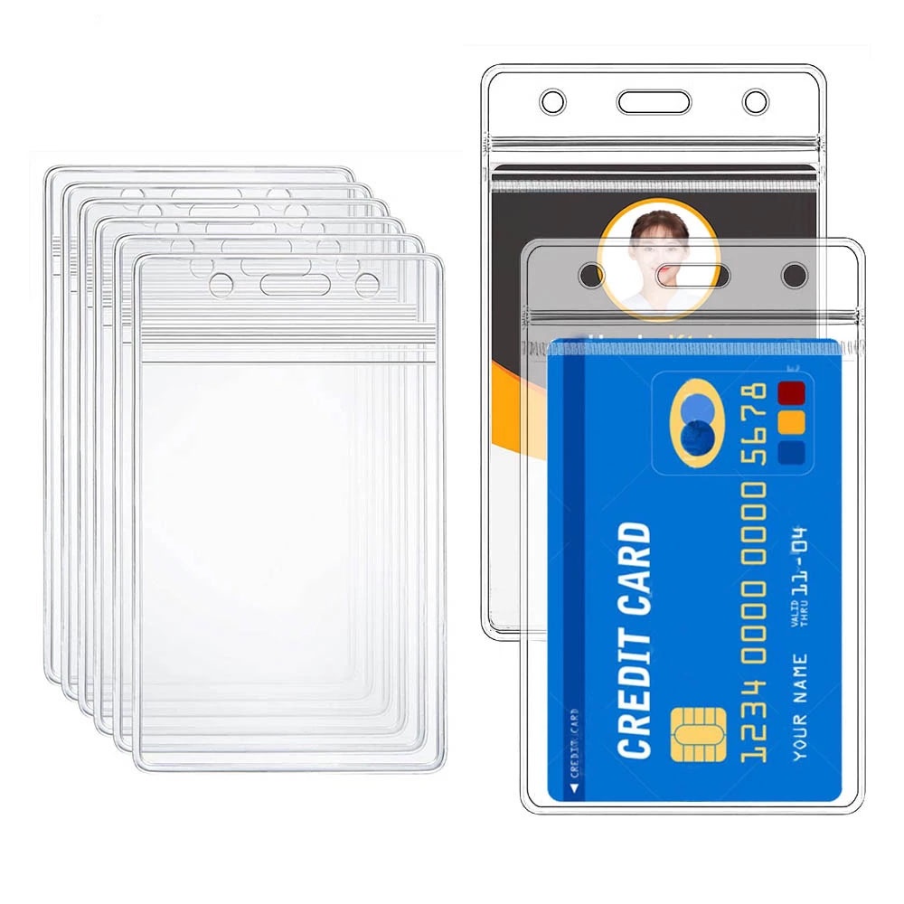 Transparent Plastic ID Card Holder / Clear Waterproof Card Bag/ Work ...