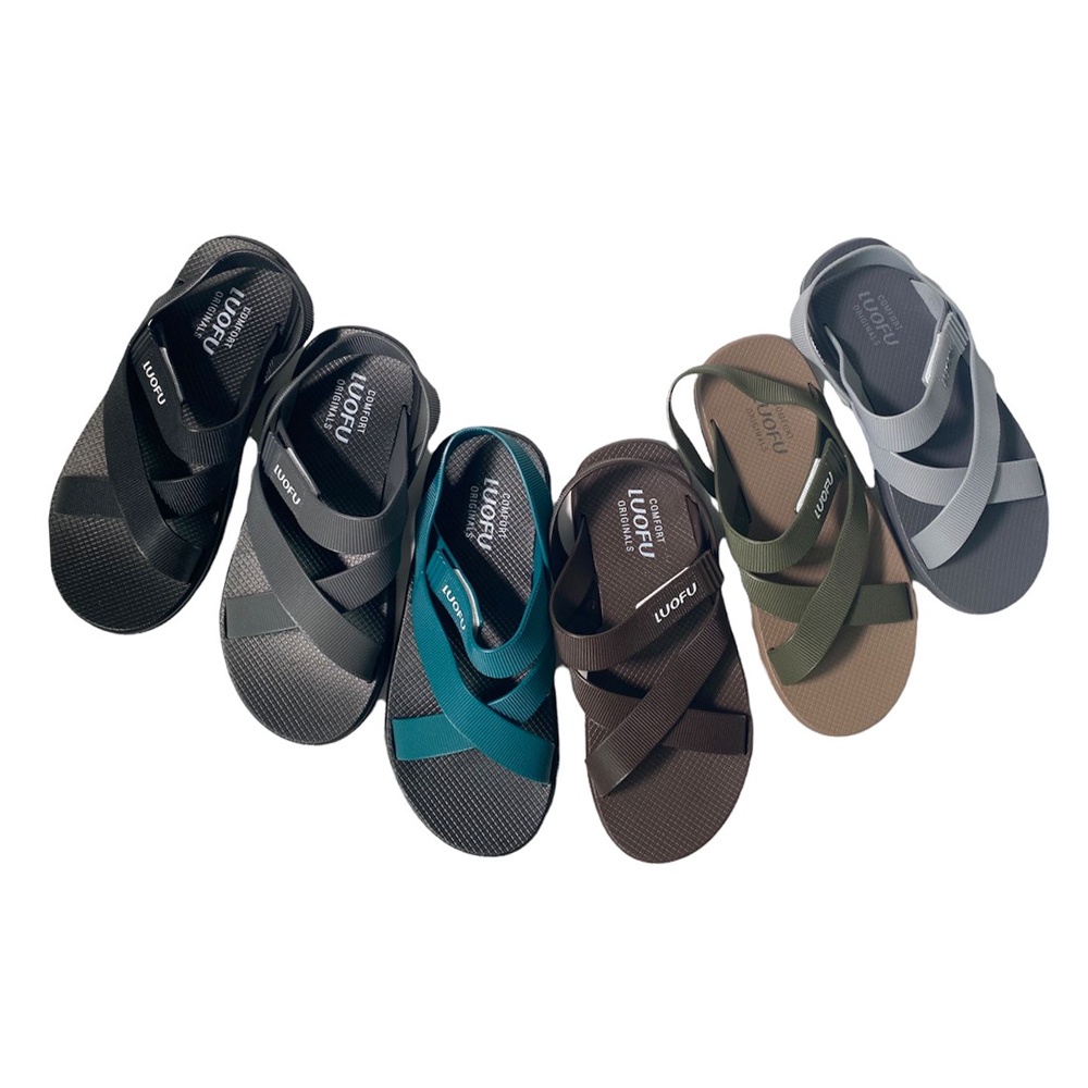 LUOFU Best Selling!! Men's Pvc Rubber Jelly Sandals Cross Strap F1190SG ...