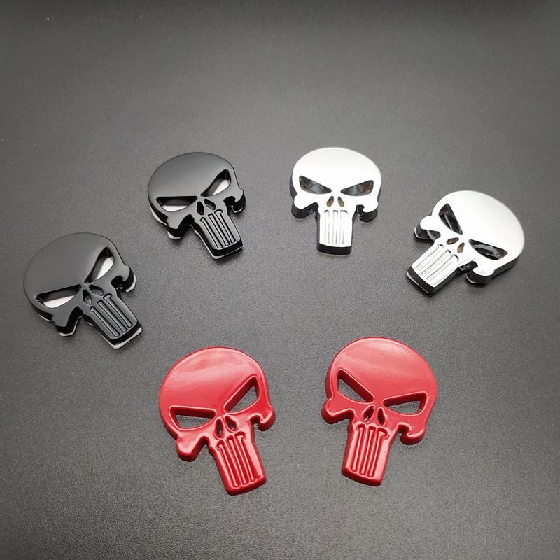 2 pcs Punisher metal badge magwell sticker Metal Decal Sticker 3D ...
