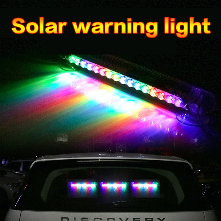 1PCS Car LED Color Solar Burglar Alarm Warning Strobe Flash Light Anti ...