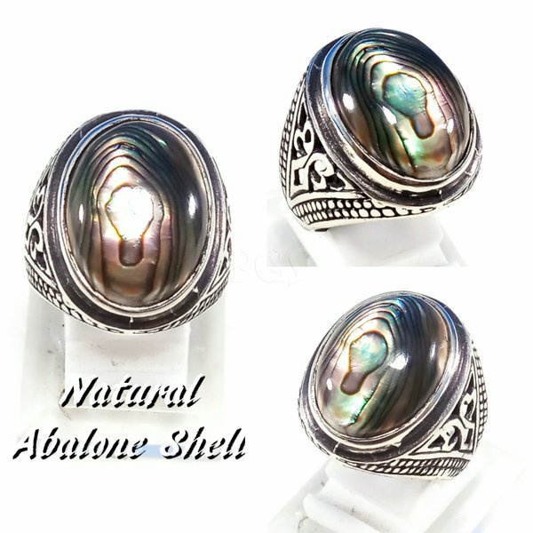 Natural Fossil Shells Abalone Shell Agate Ring Men Women | Shopee Singapore