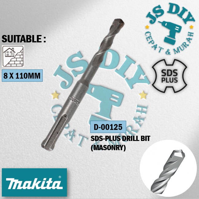 MAKITA D-00125 / D-00050 / D-00044 Tungsten Carbide-tipped Bit SDS-Plus ...