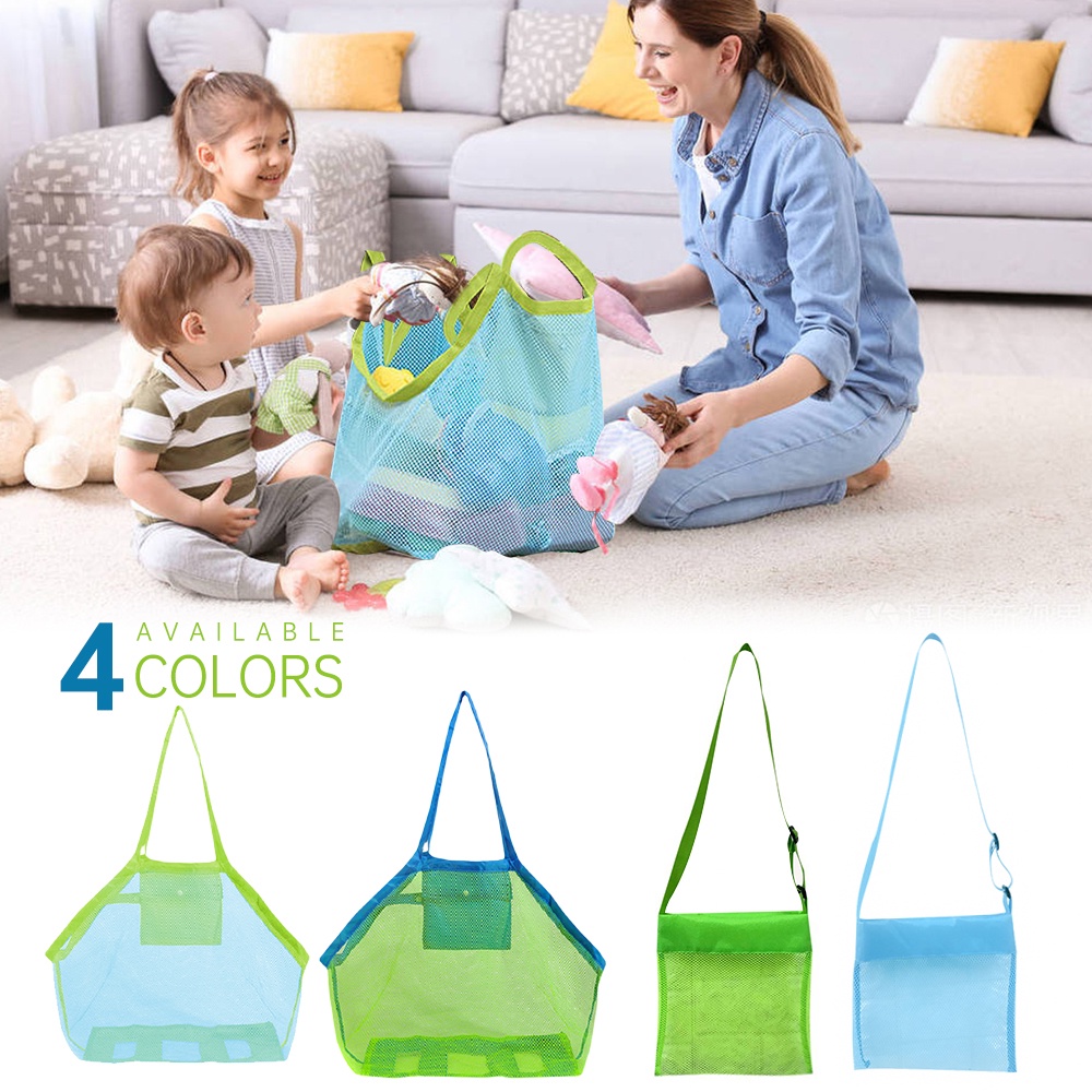 Children Beach Mesh Toys Storage Bag Kids Folding Sand Away Net Tote ...