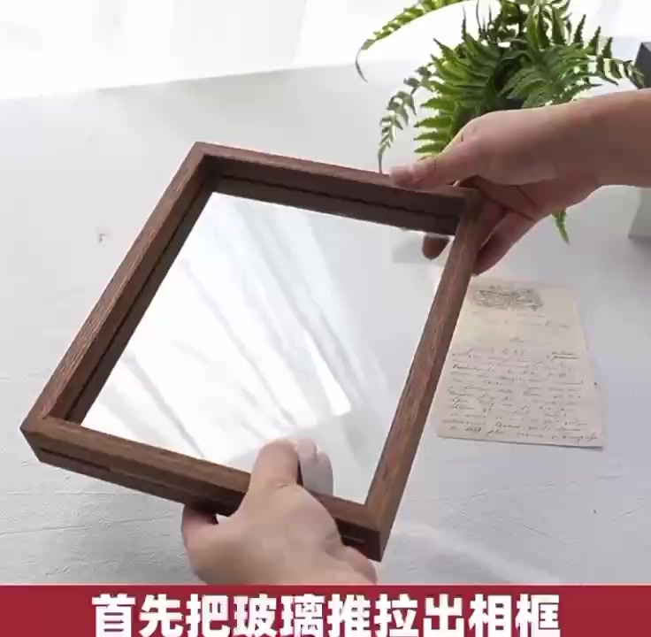 SG Stock[ Super Offer ] 4CM Double -sided Real Glass Wood Frame for ...