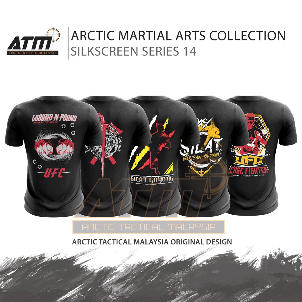 ARCTIC TACTICAL Microfiber eyelet Silkscreen T shirt baju ufc silat ...