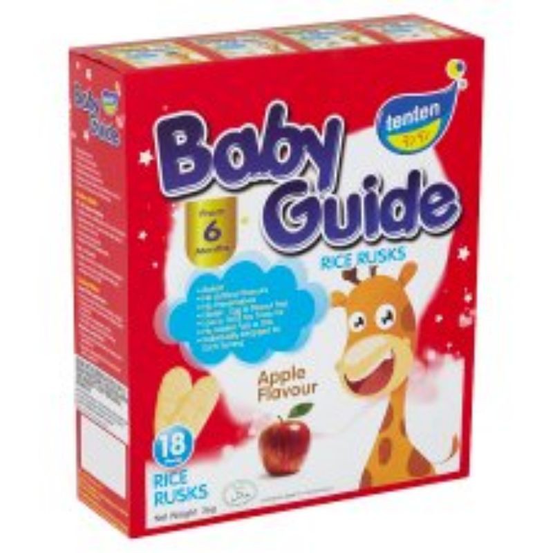 Tenten Baby Guide Apple Flavour Rice Rusks from 6 Months 18 Pieces 36g ...