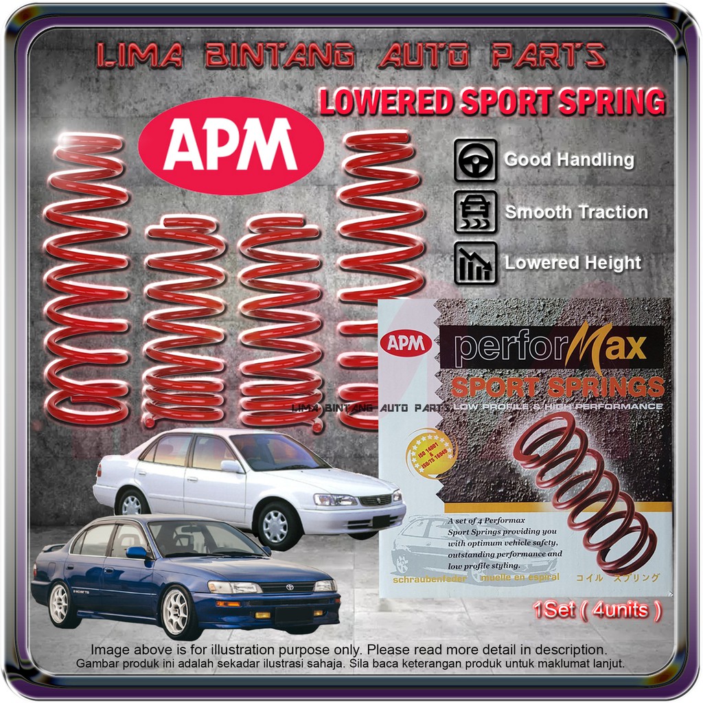 Toyota Corolla AE101 , AE111 , SEG Sport Spring , Lower Coil Spring Apm ...
